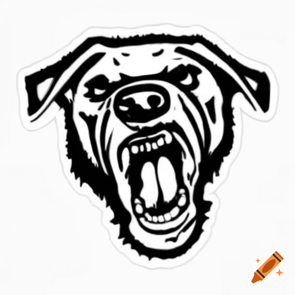 Gritty logo featuring wild dog foaming at the mouth on Craiyon