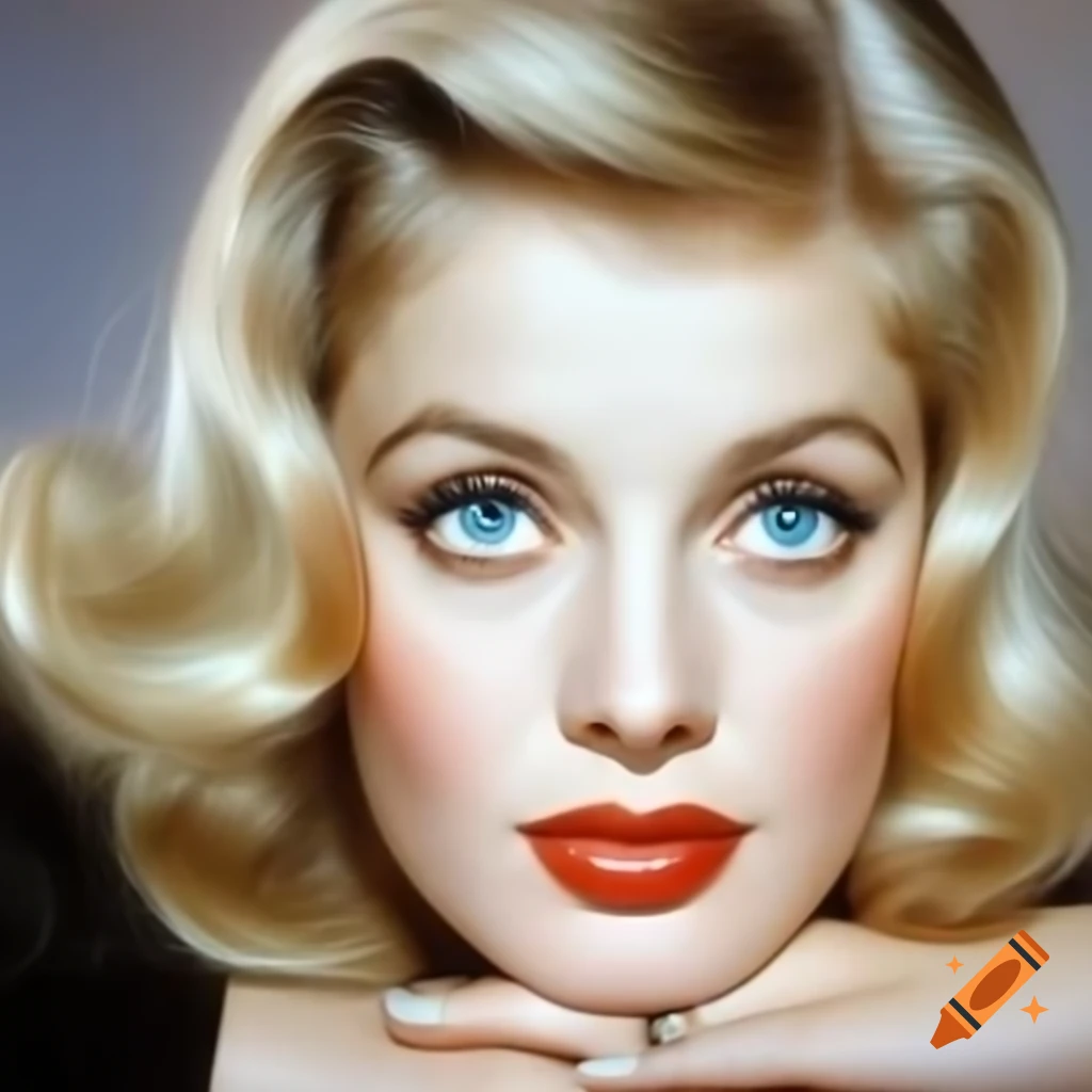 Hyper-realistic photograph of a charming European actress from 1963 with porcelain skin and ...