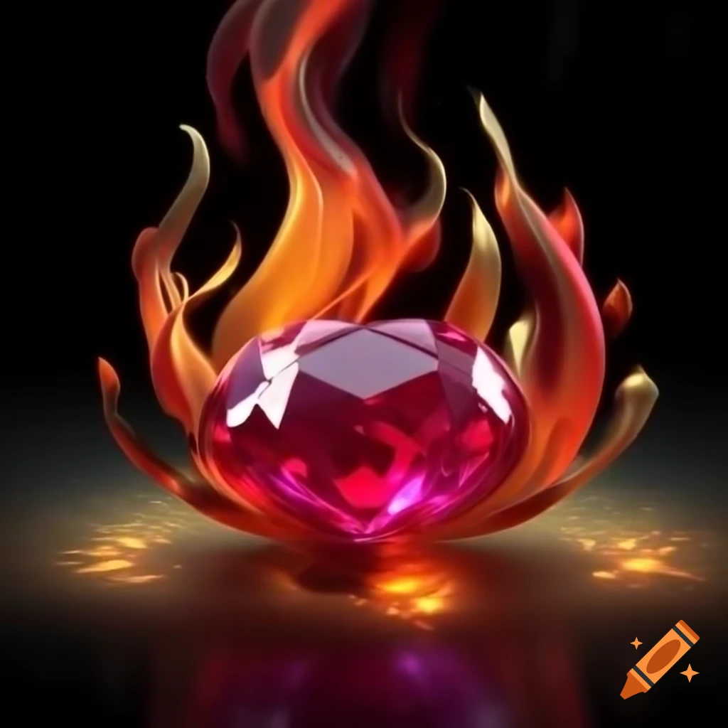 Crimson ruby with sparkling facets catching light on Craiyon