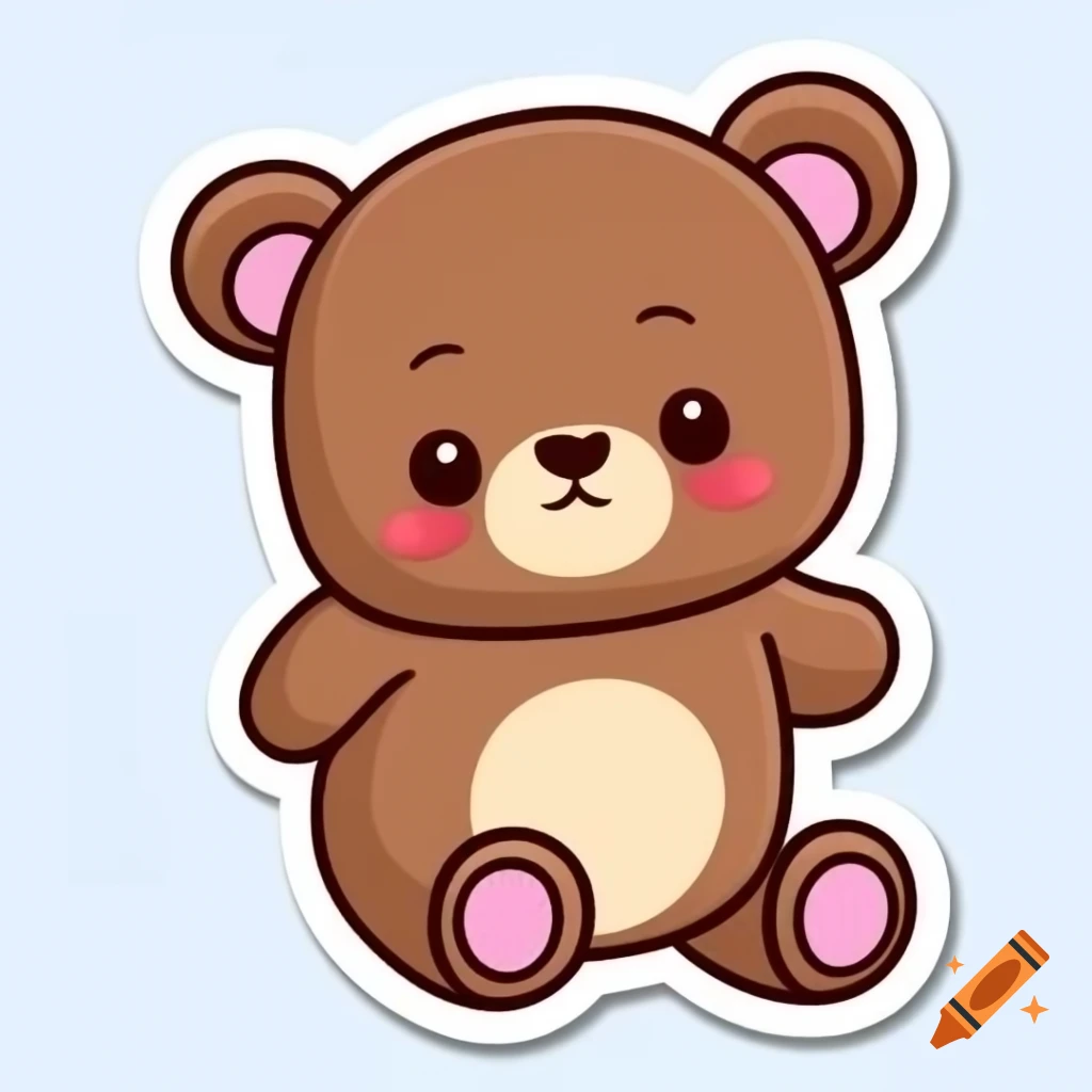 Cute bear sticker design on Craiyon