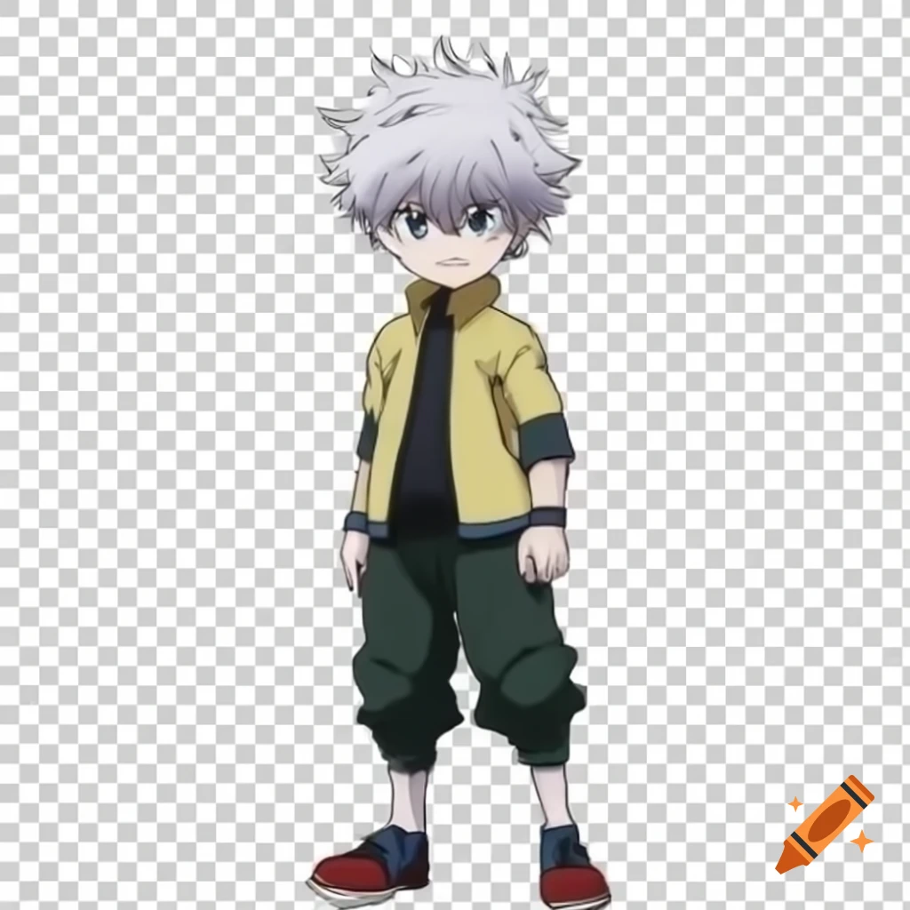 Killua from Hunter x Hunter in adventure attire, full-body anime style ...