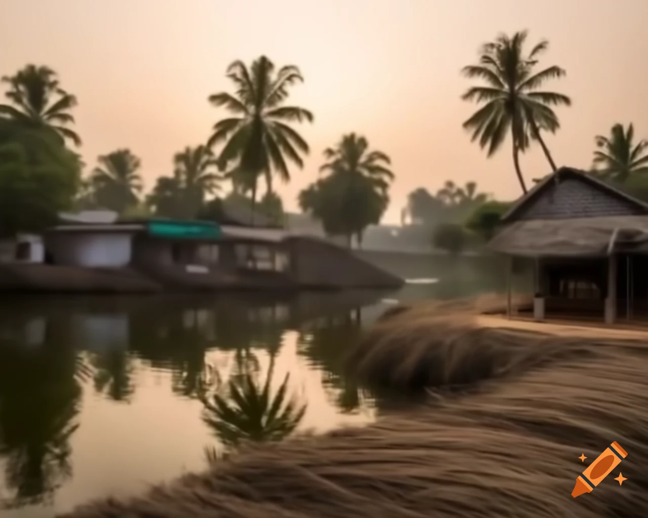 Tranquil village of Godavari along river, featuring hardworking farming ...