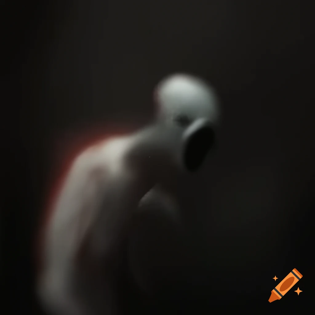 Mysterious distorted figure resembling a human with elongated limbs and ...