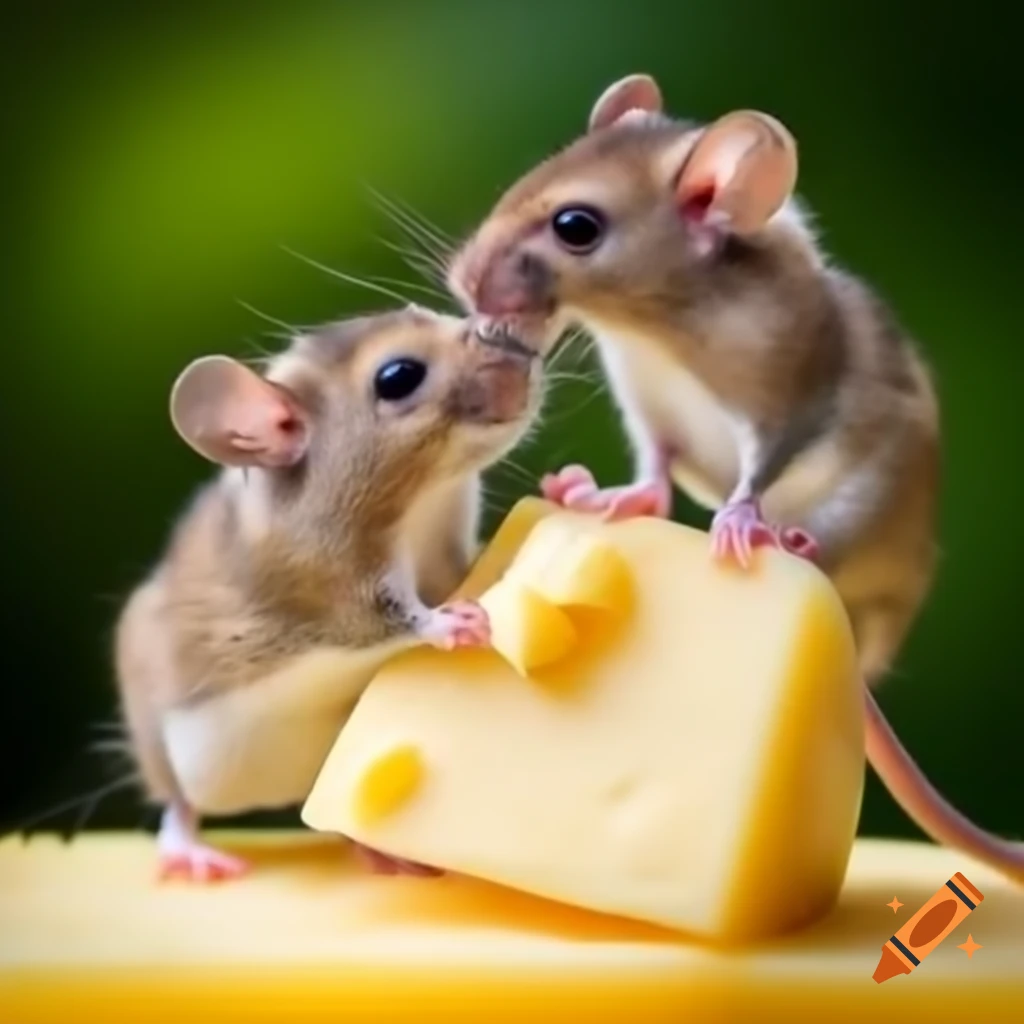 Mouse stealing cheese from another mouse on Craiyon