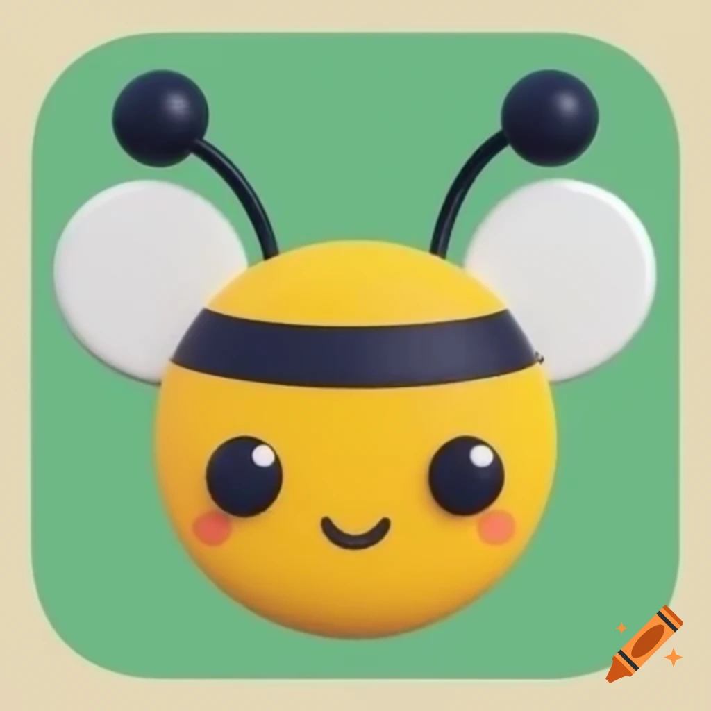 Friendly bee head logo design on Craiyon