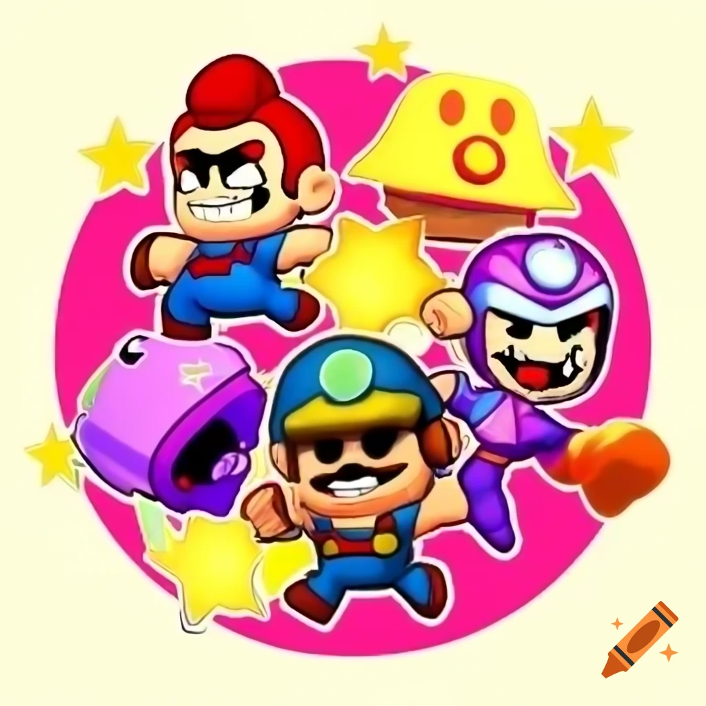 Gameplay scene from brawl stars on Craiyon