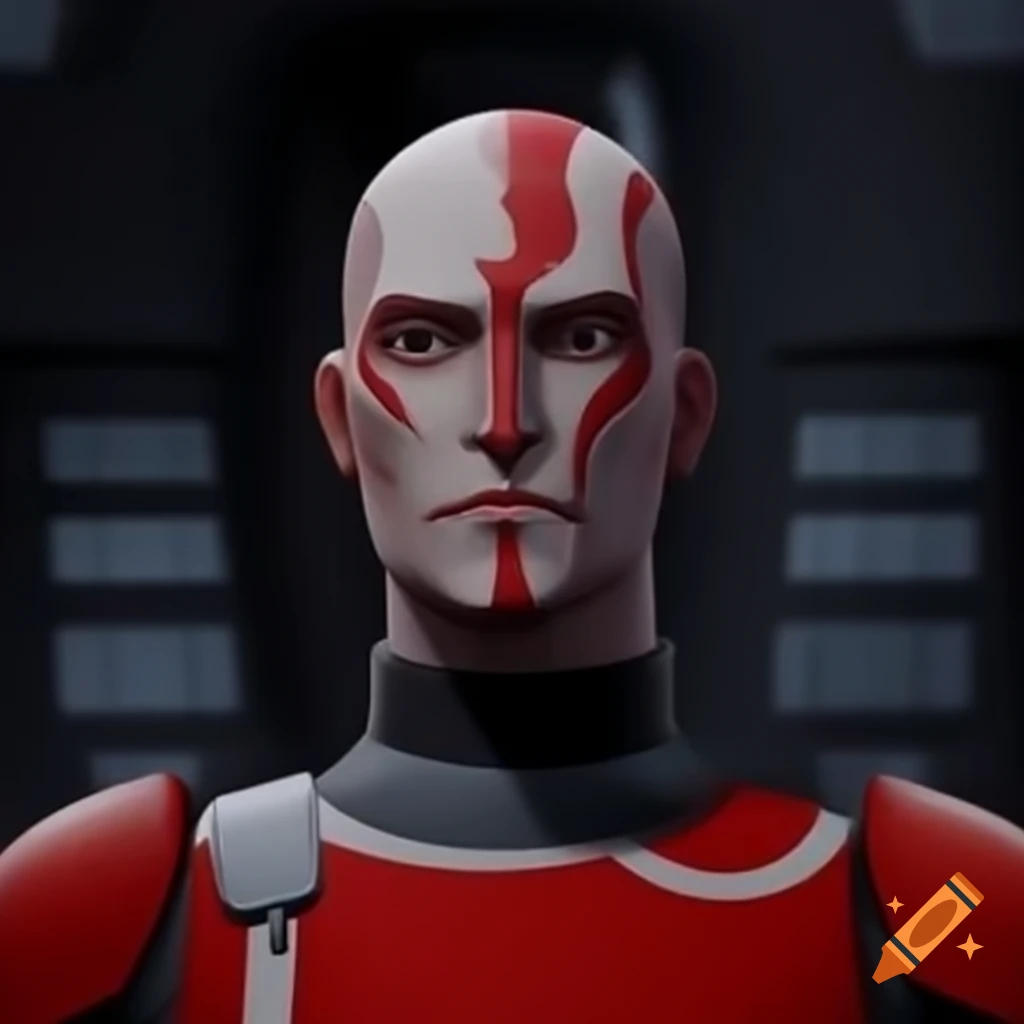 Red-and-white clad Emperor's Royal Guard from Star Wars on Craiyon