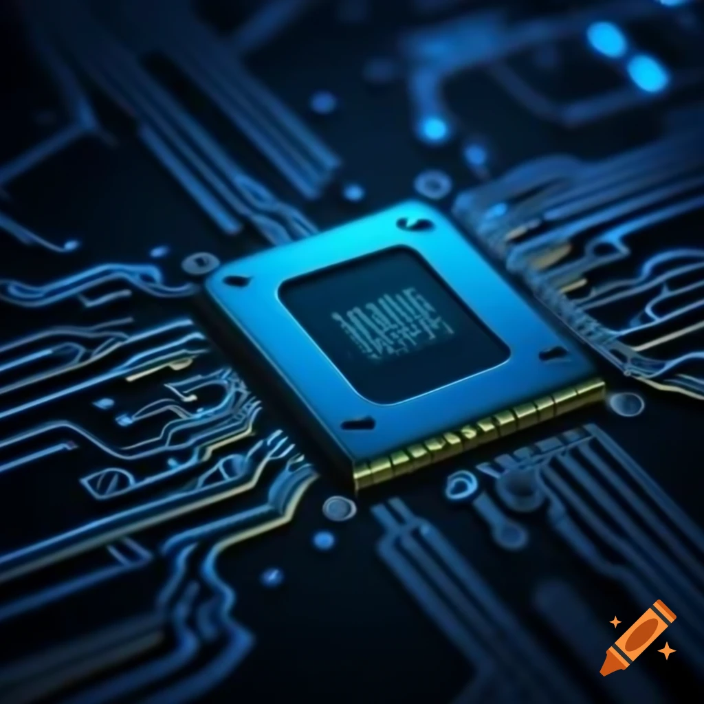 Technology newsletter wallpaper featuring circuits on Craiyon