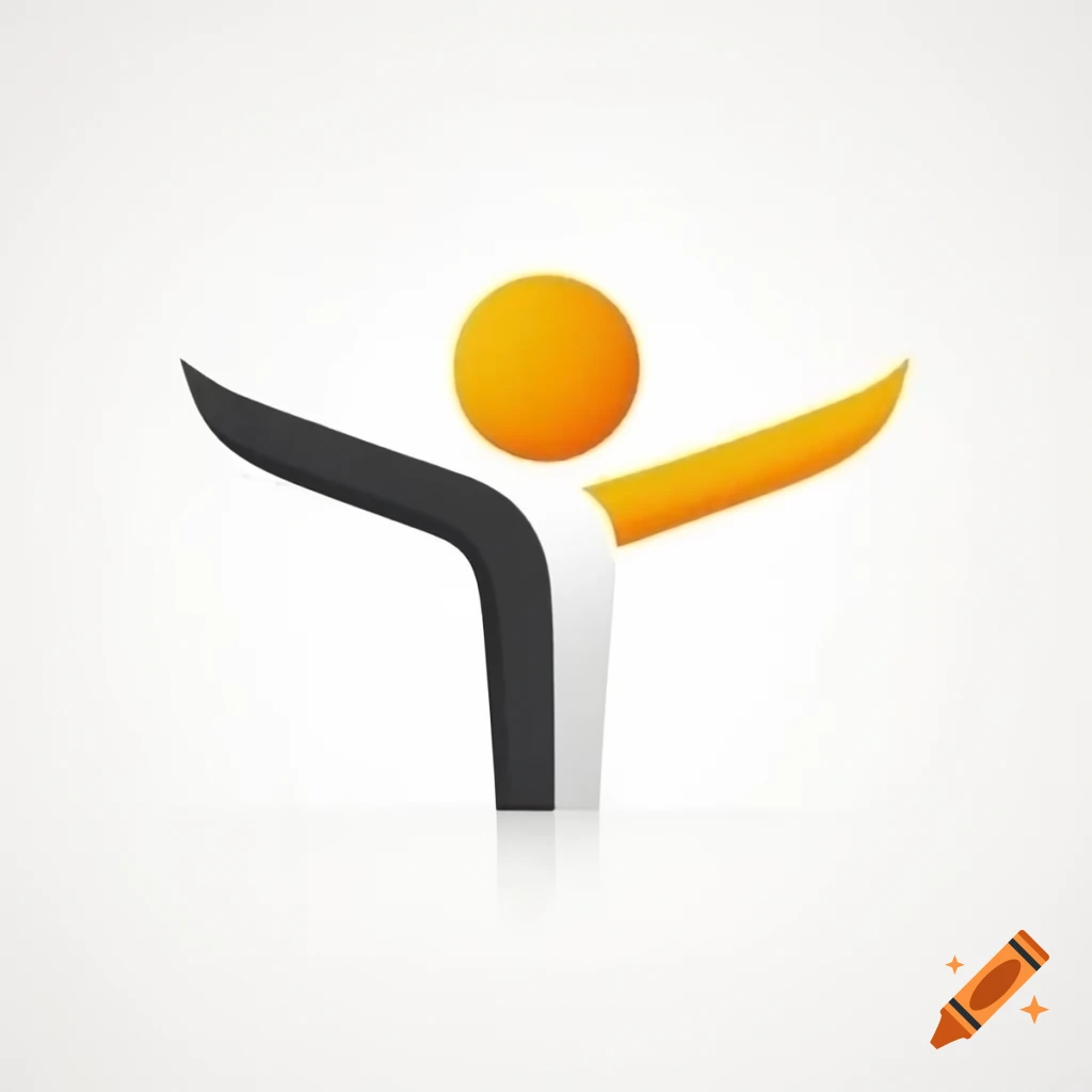 2D logo featuring human form with arms extended on Craiyon