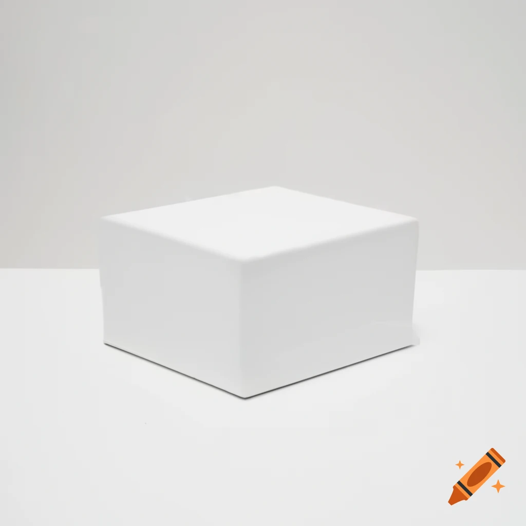 Minimalist white box on white background on Craiyon