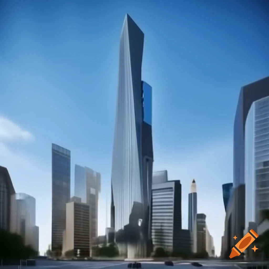 Futuristic CEO tower with bright bold 'Candy Tower' sign, clean and ...