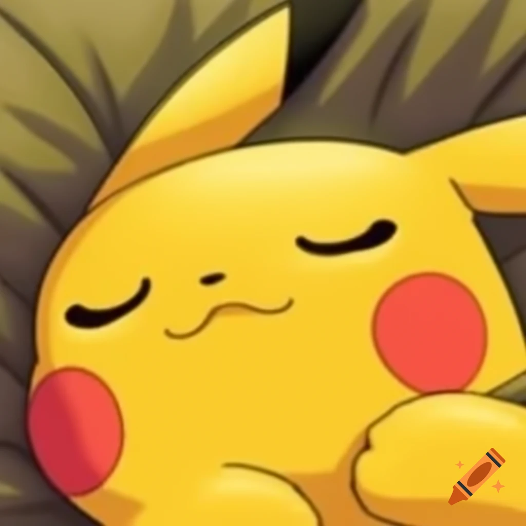 Sleeping Pikachu character on Craiyon
