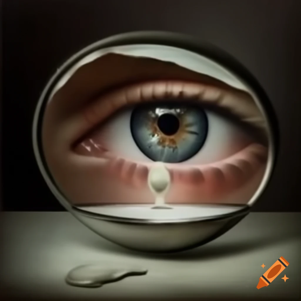 Surreal artwork of human eye reflecting in mirror on Craiyon