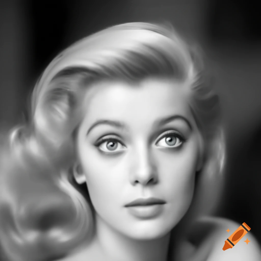 Hyper-realistic vintage photograph of charming European actress from 1963 on Craiyon