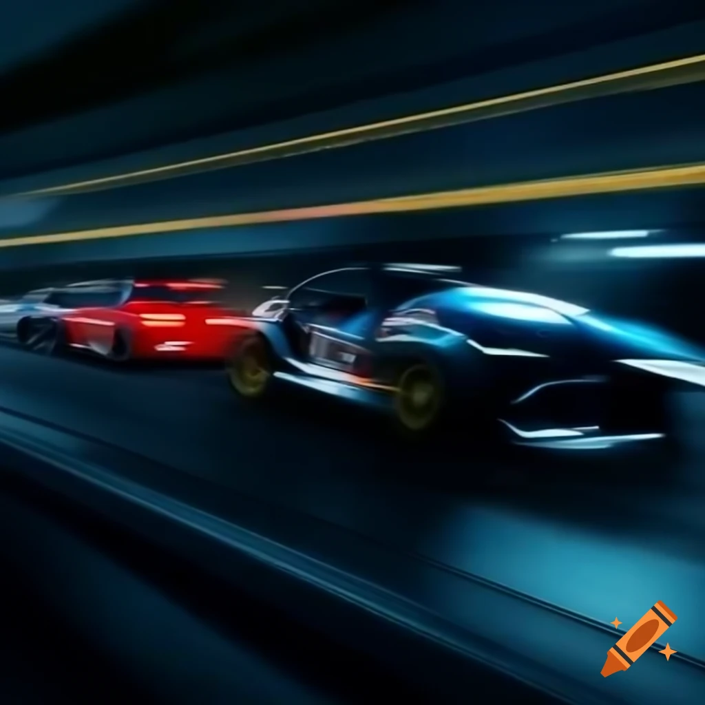 Aerial view of toyota race cars accelerating from sepang starting grid ...