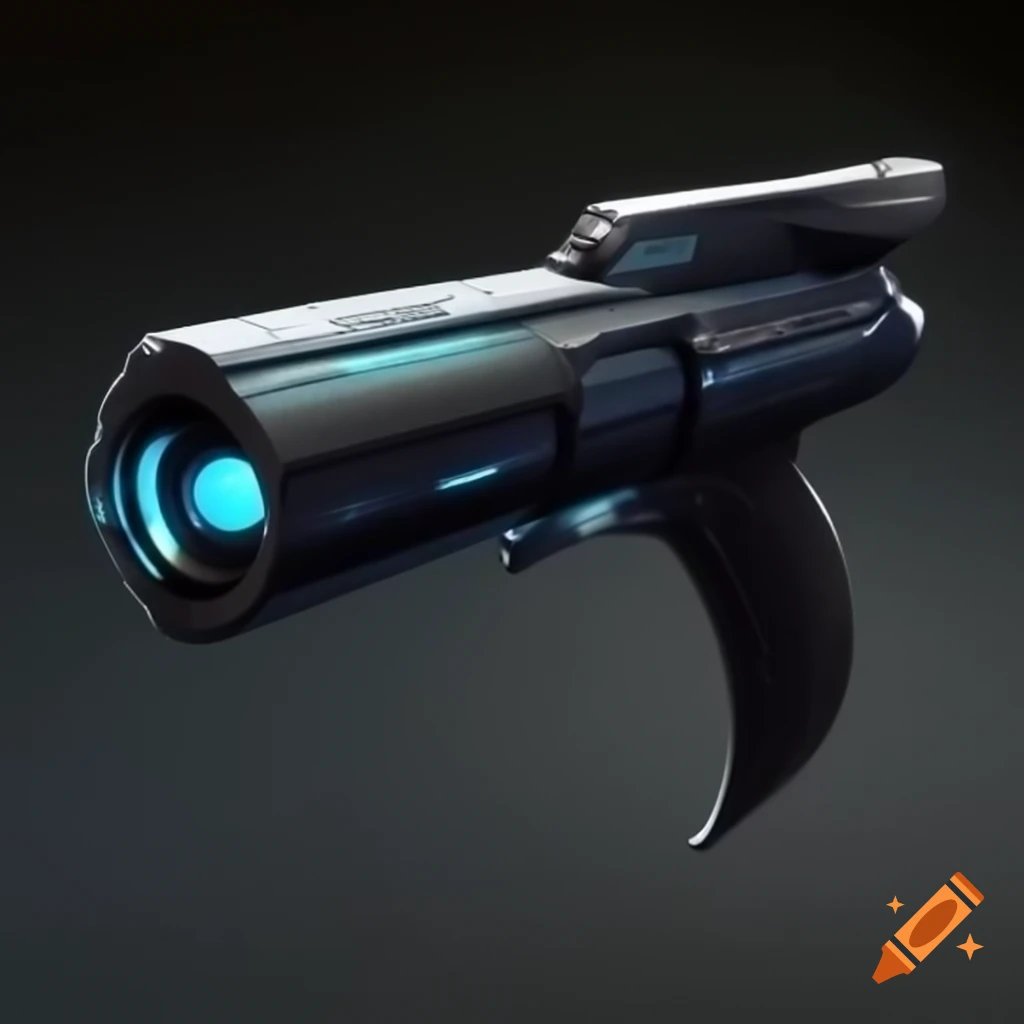 Futuristic sleek non-lethal ion weapon design with streamlined body and ...