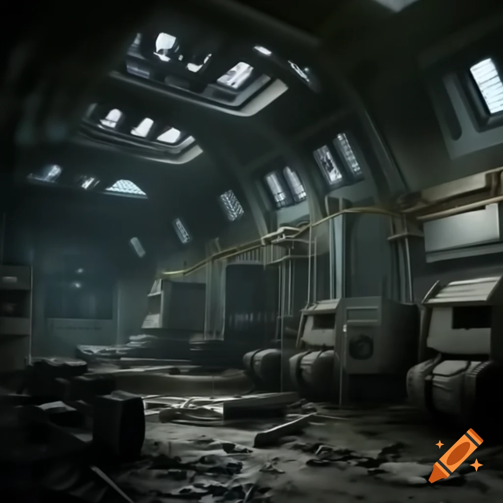 Abandoned ancient advanced hospital facility with big generators in sci ...