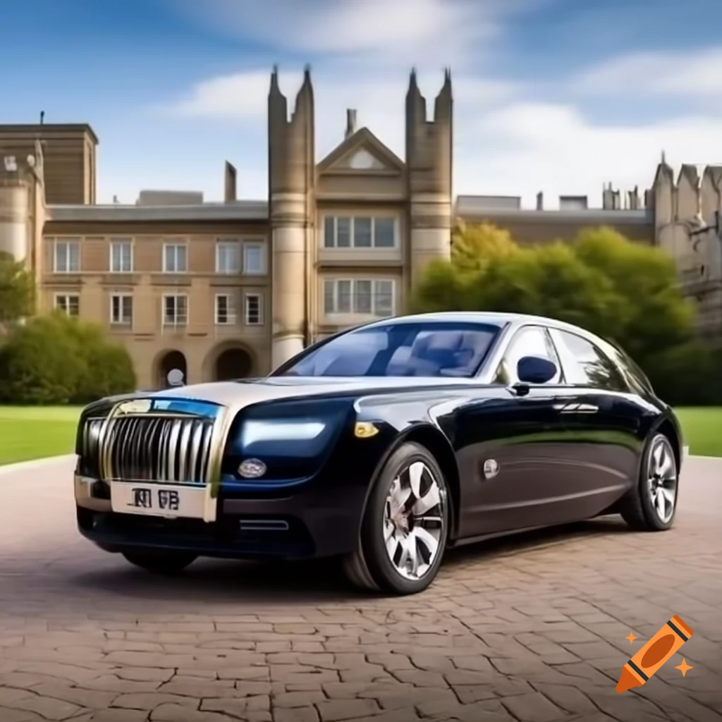 A Rolls Royce parked in front of ABES Engineering College on Craiyon