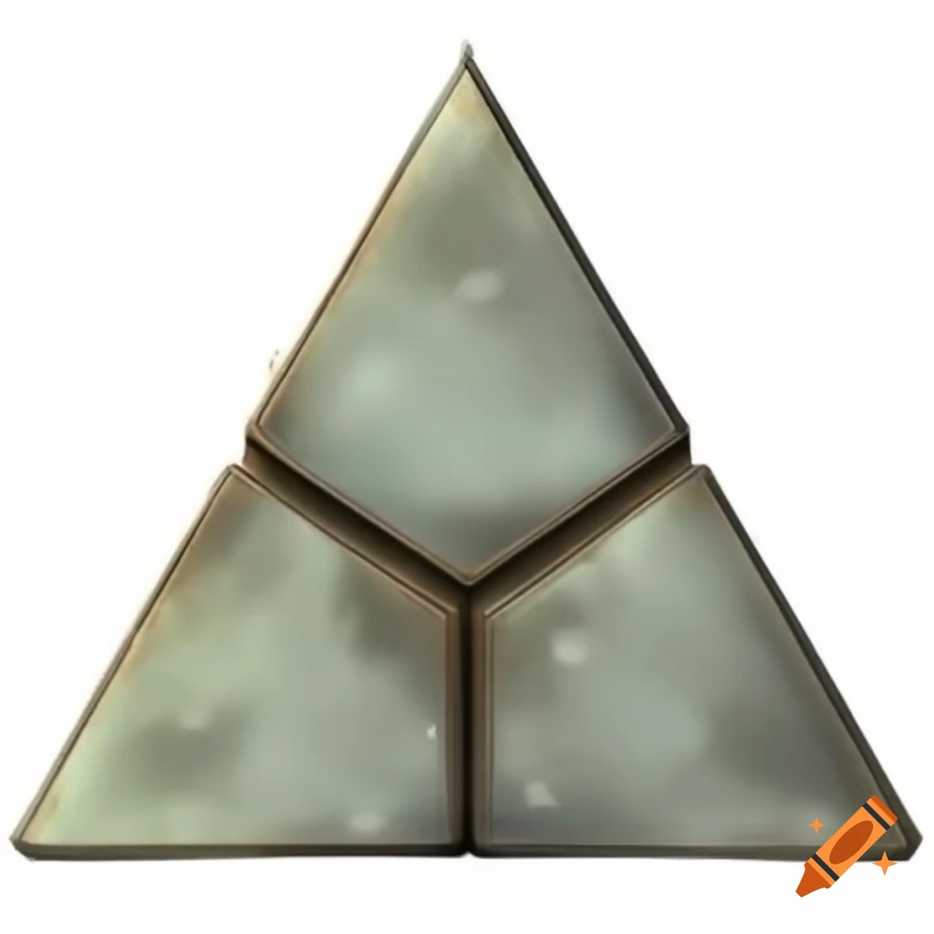 Triangular shaped tarnished metal shard, game icon design on Craiyon