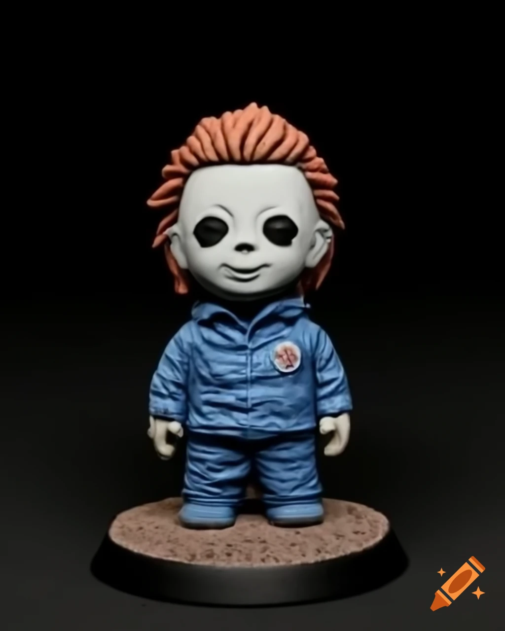 Kawaii clay figure of Michael Myers, ultra miniature design on Craiyon
