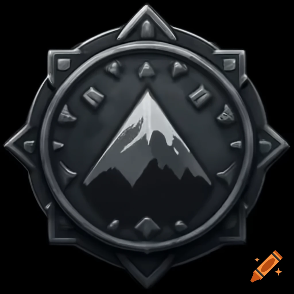 Dwarven blackmountain family emblem featuring black mountain and ...