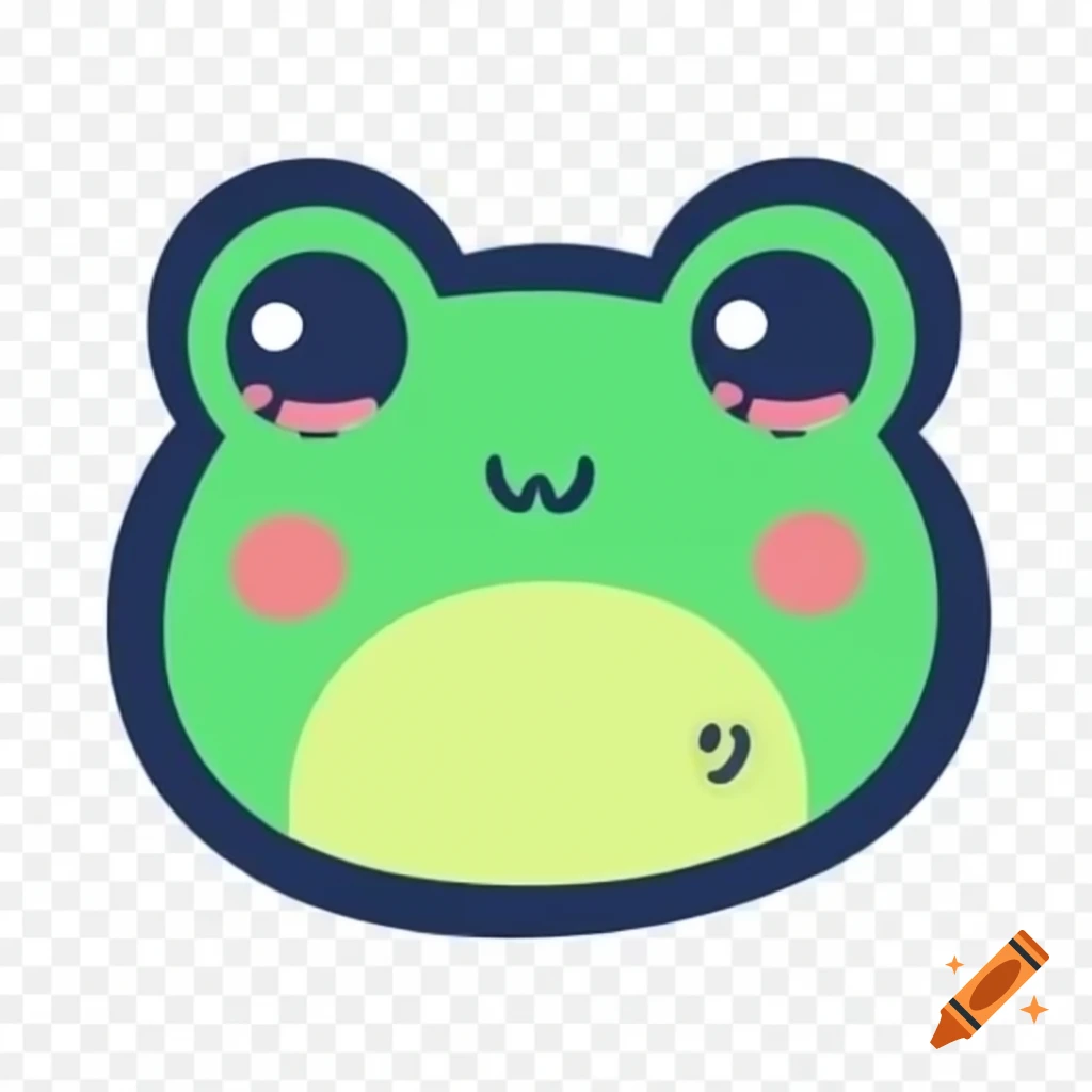 Cute cartoon frog cover image with simple colors and smiley expression ...