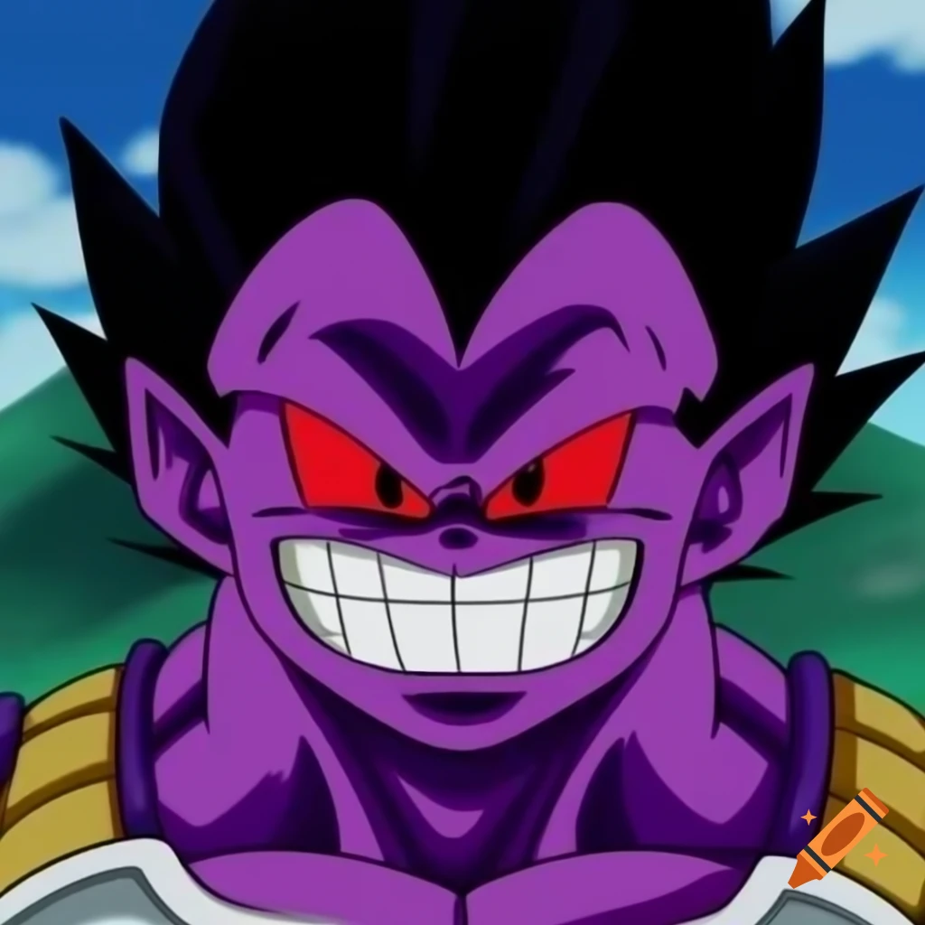 Fusion of Gengar and Vegeta showcasing a unique character design on Craiyon