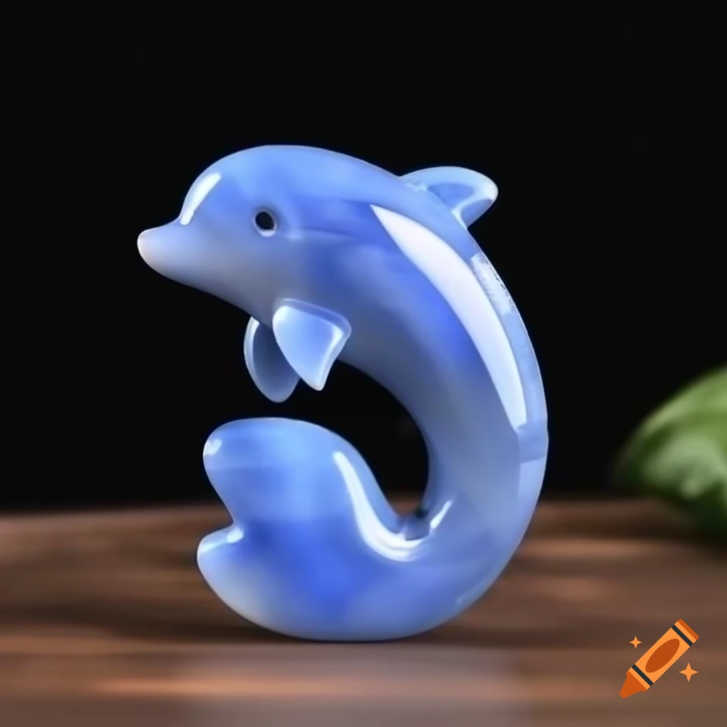 Blue Lace Agate dolphin totem carving inspired by Brother Bear on Craiyon