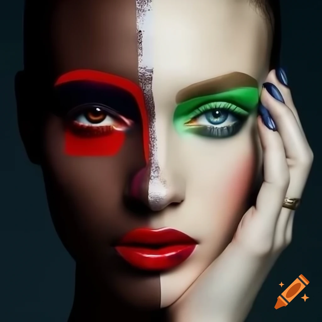 Fashion portrait photography with hyper realism and detailed makeup on ...