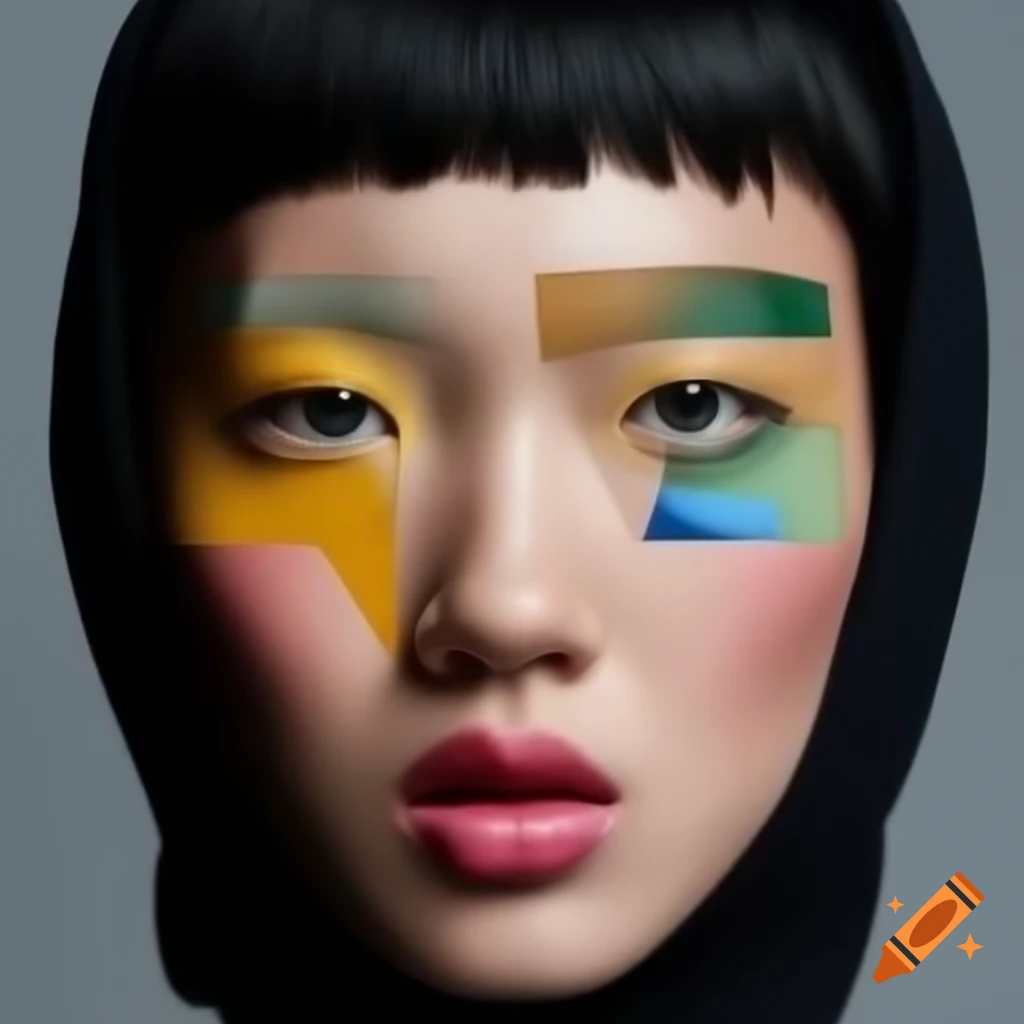 Fashion portrait photography with hyper realism and detailed makeup on ...