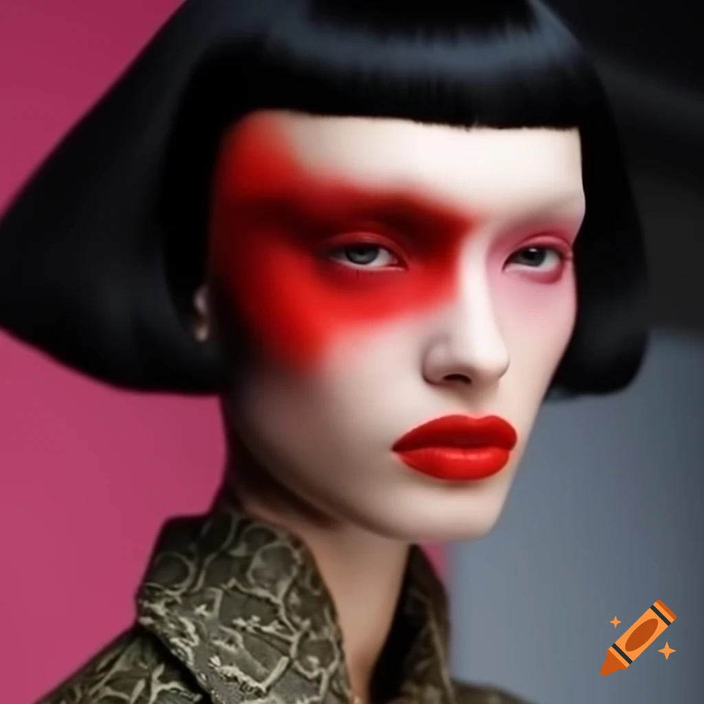 Sophisticated female model in high fashion magazine style, hyper ...