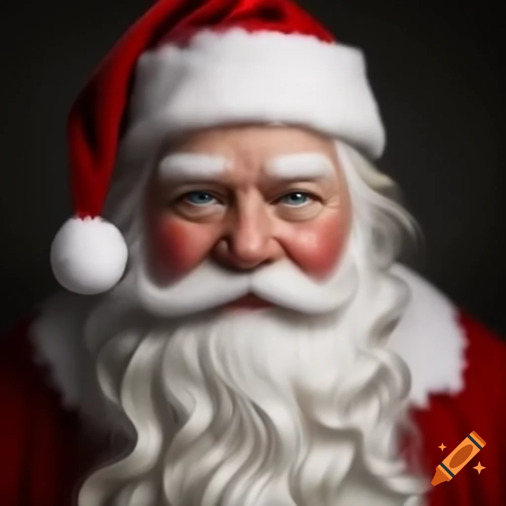 Hyper-realistic depiction of Santa Claus in magazine style on Craiyon