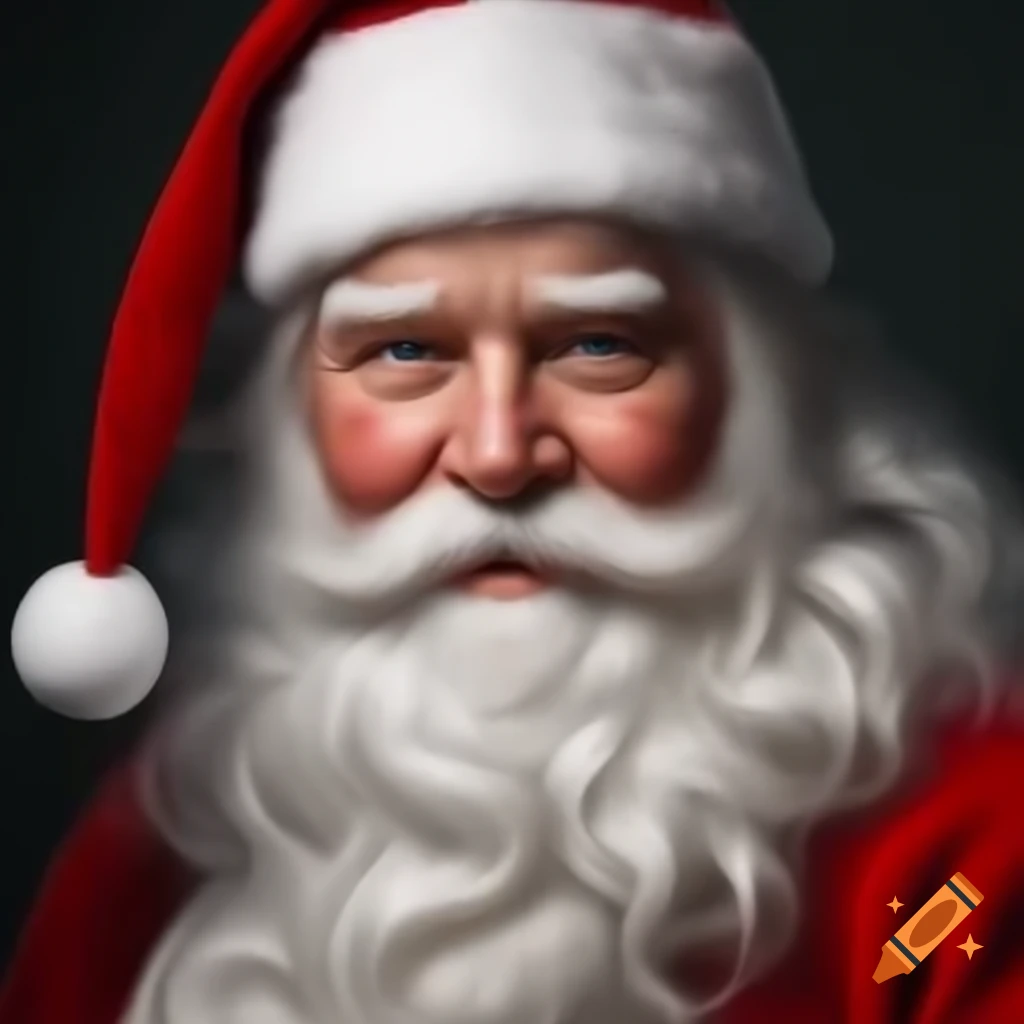 Hyper-realistic depiction of Santa Claus in magazine style on Craiyon