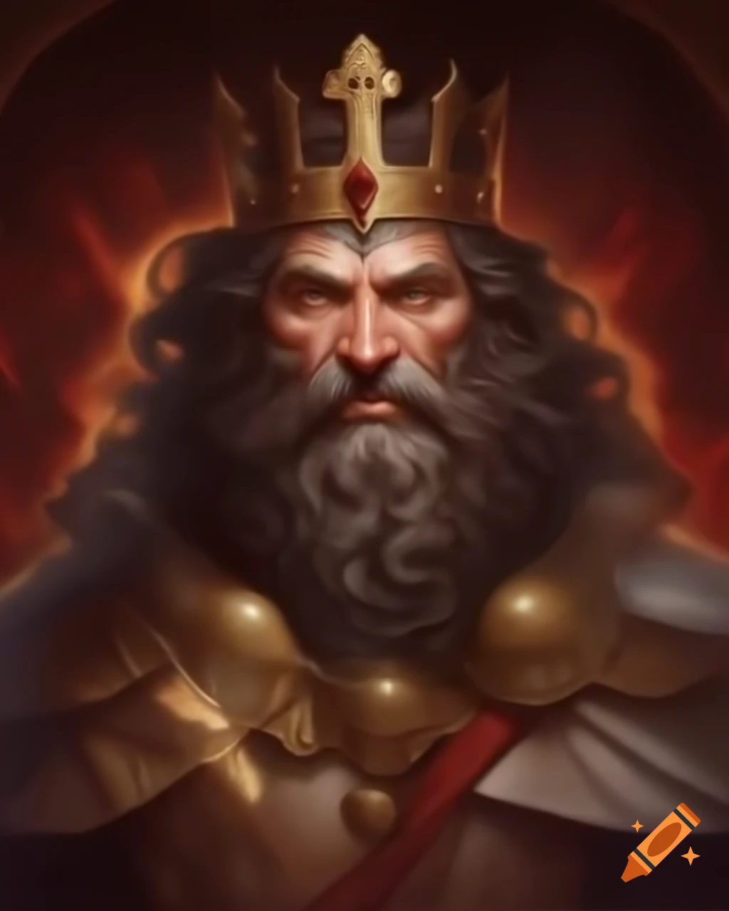 Bara king character design on Craiyon