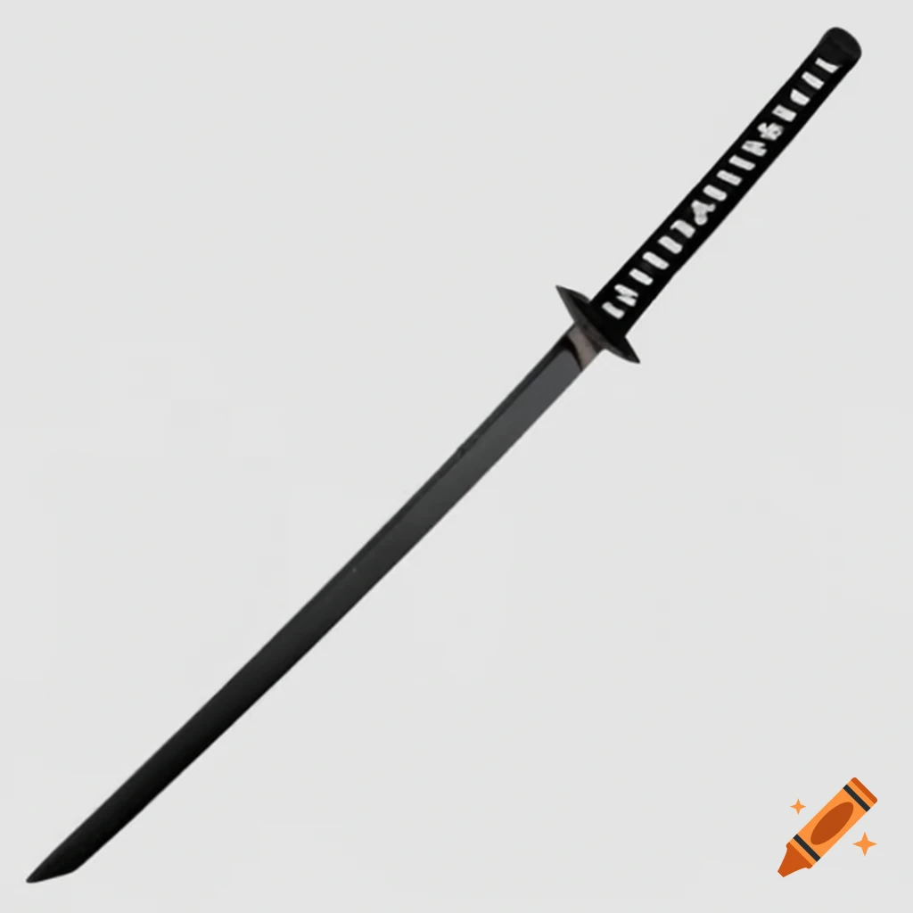 Dark katana sword with sleek black blade on Craiyon