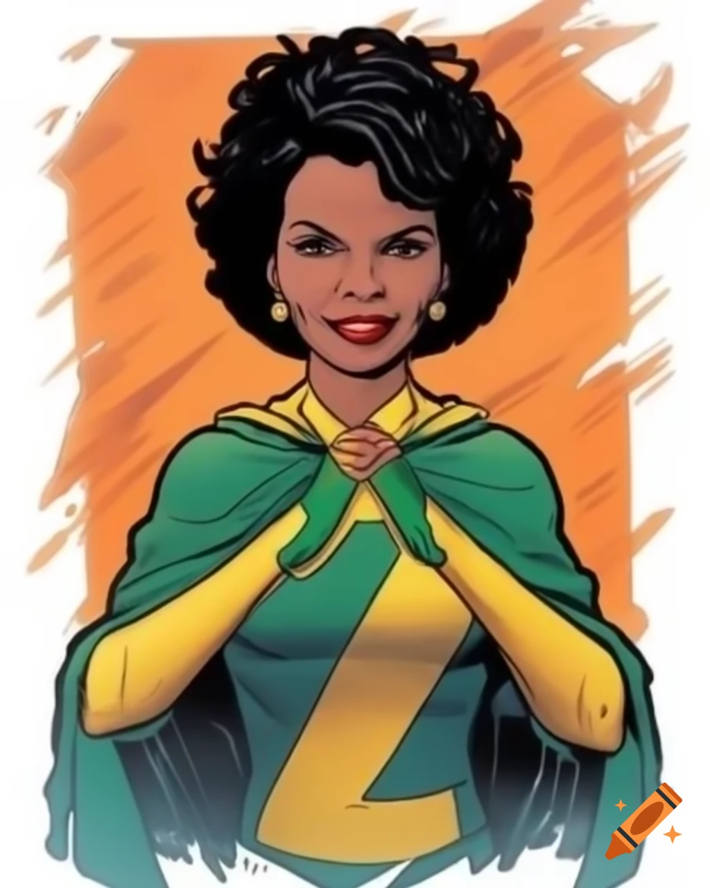 Comic book illustration of Condoleezza Rice as a superhero on Craiyon