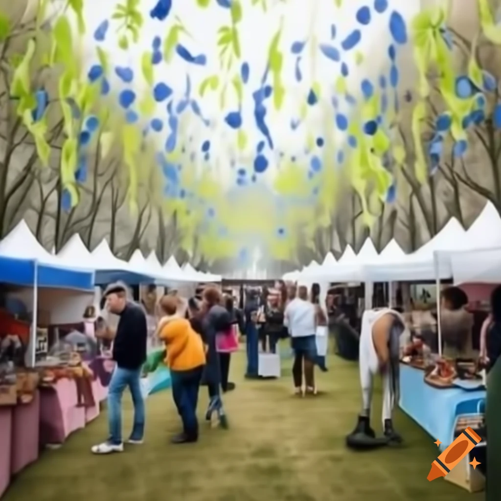 Large spring festival in lyon, france decorated with colorful flowers ...