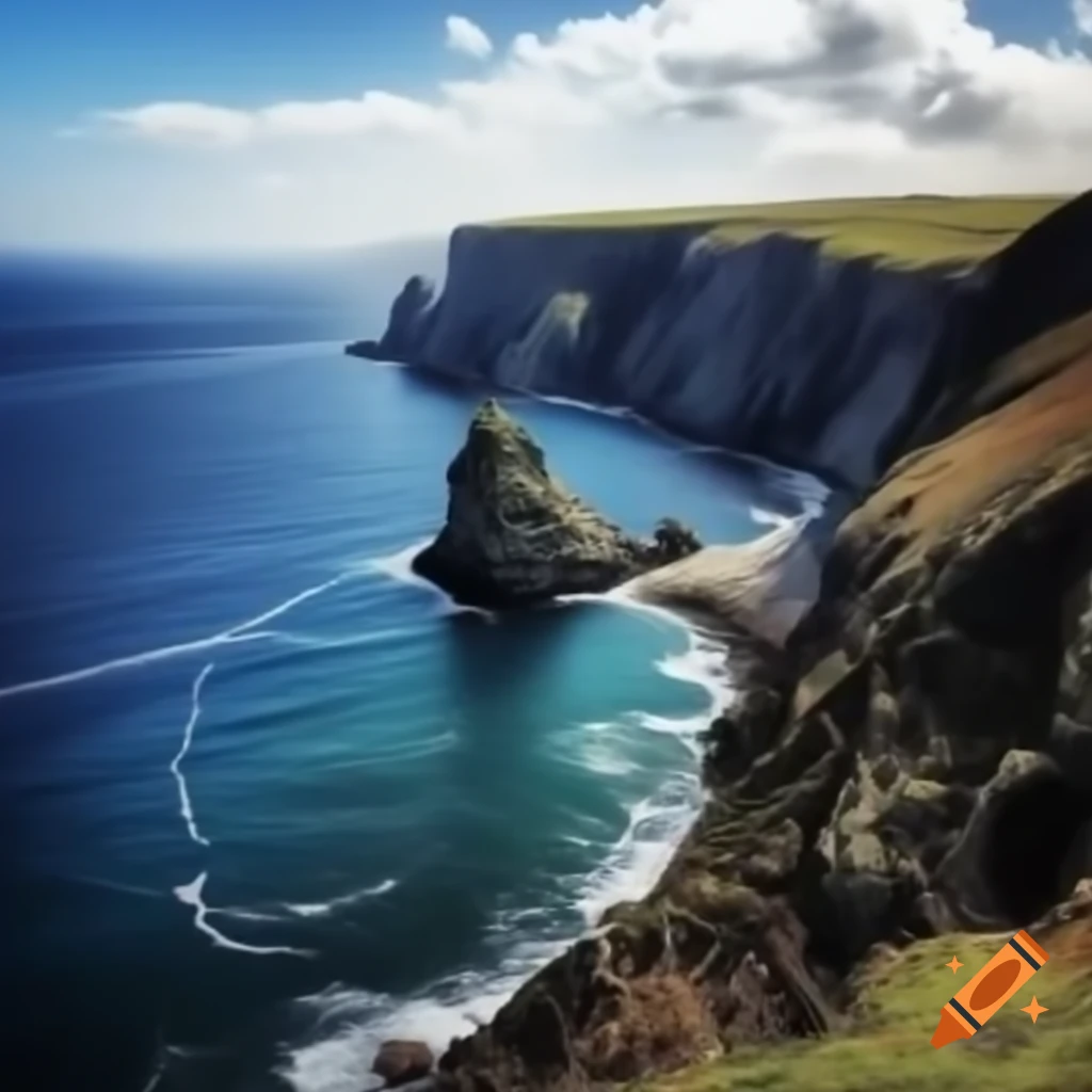 Breathtaking ocean cliff landscape near porto on Craiyon