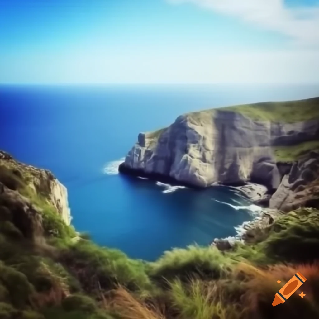 Breathtaking ocean cliff landscape near porto on Craiyon