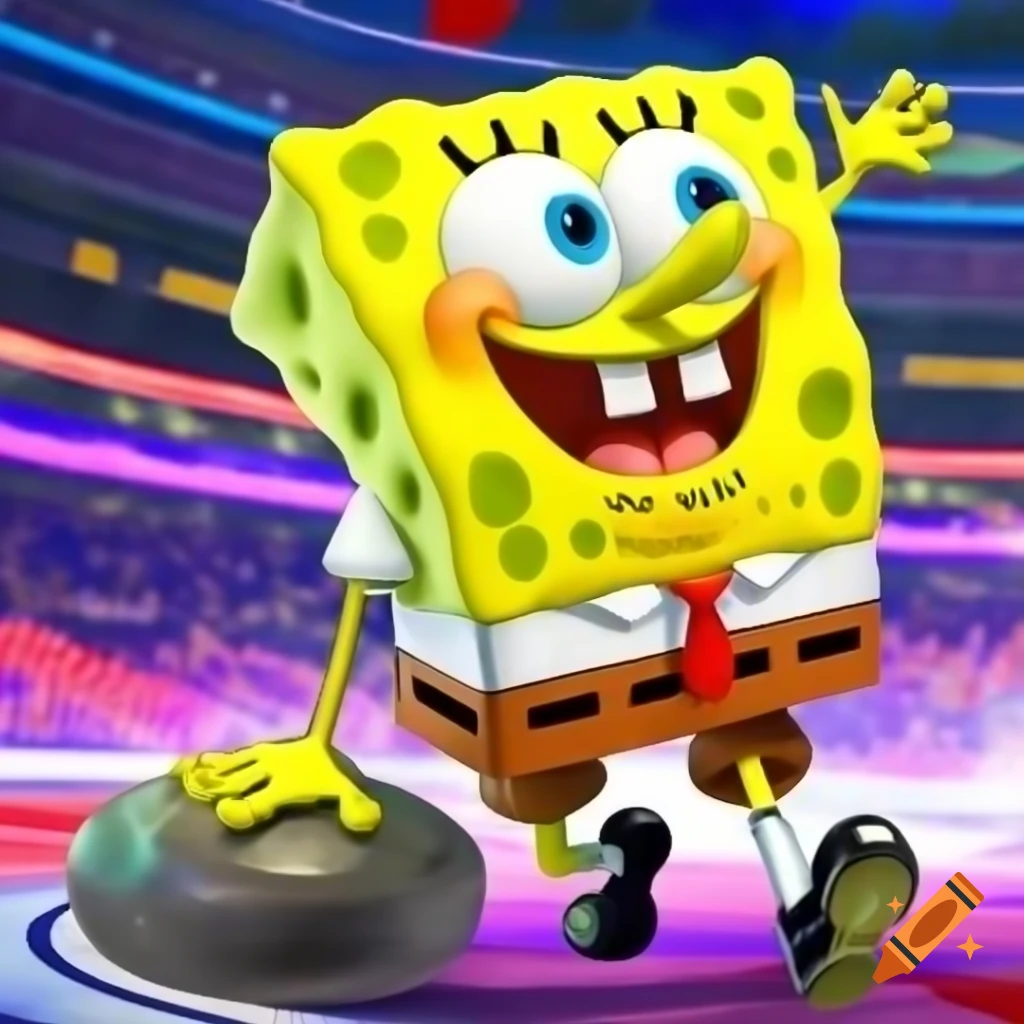 SpongeBob SquarePants character in Super Smash Bros video game on Craiyon
