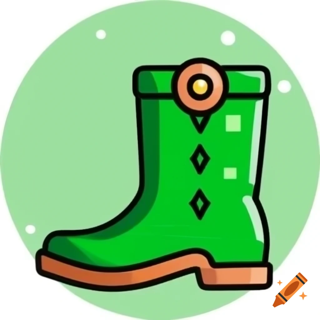 Emerald boot print icon in rpg style on Craiyon