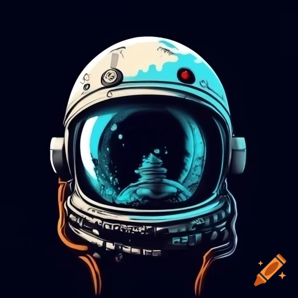 Moebius inspired futuristic chill space astronaut logo on Craiyon
