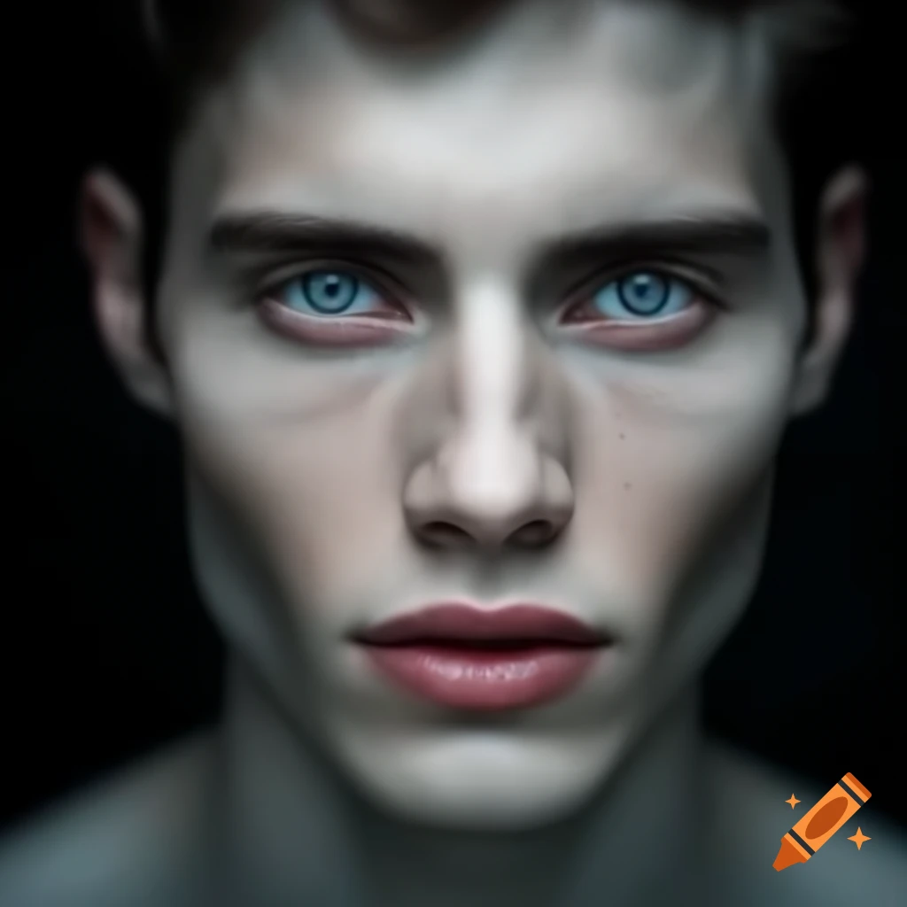 Realistic portrait of a young Belgian man with dramatic lighting on Craiyon