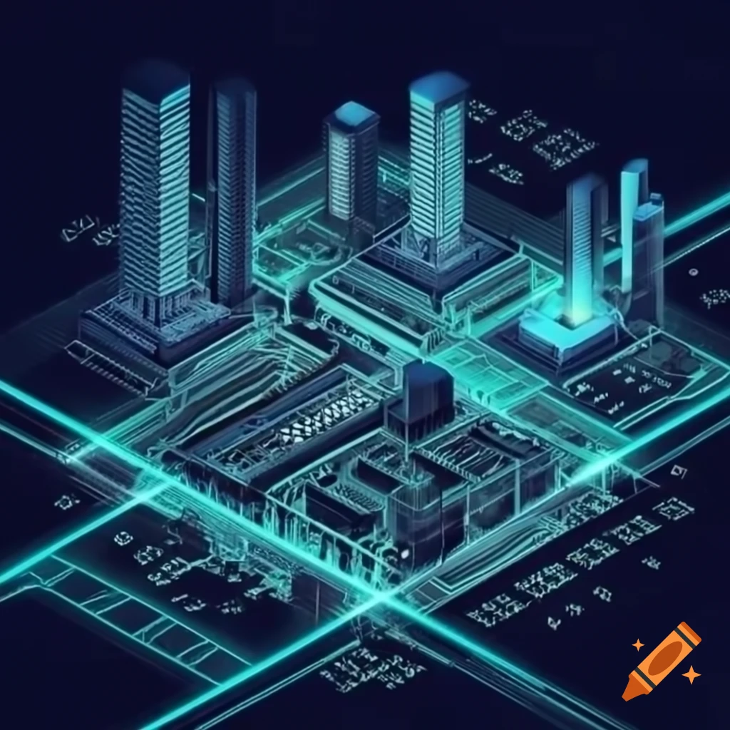 Fusion of urban architecture and technology with skyscrapers and ...