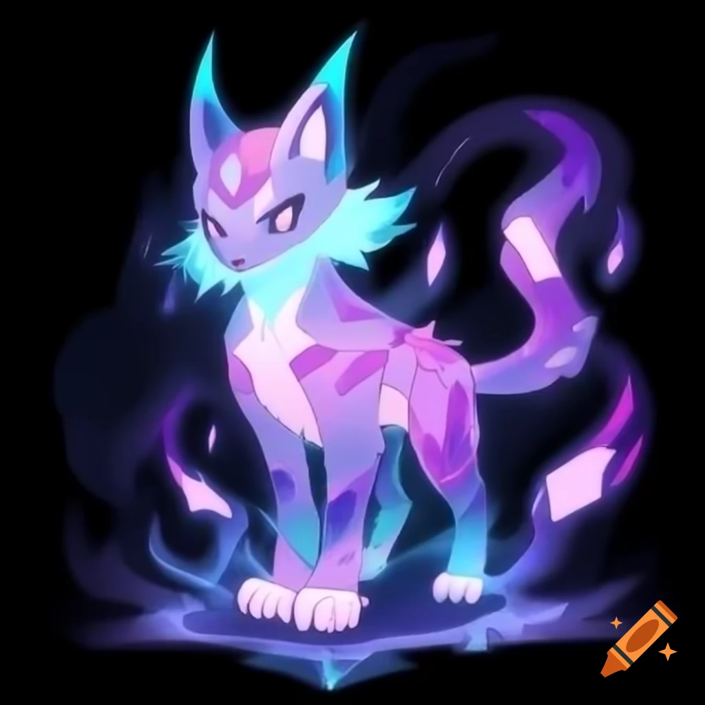 Phantom lynx Pokémon with shimmering coat floating through mist on Craiyon