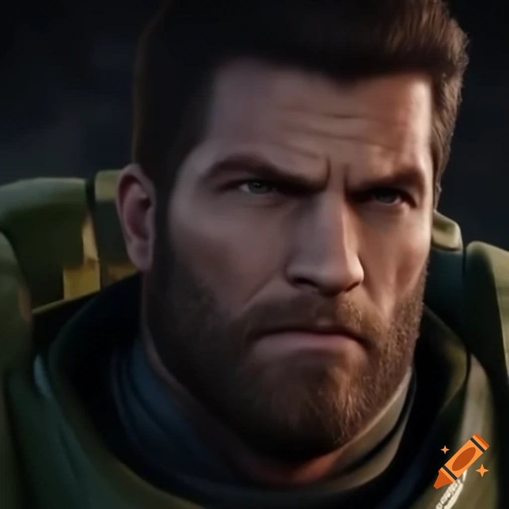 Strong visage of master chief showcasing determination and human spirit ...