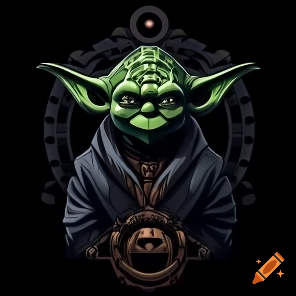 Steampunk aviator Yoda with Victorian gears and gadgets in gothic style ...