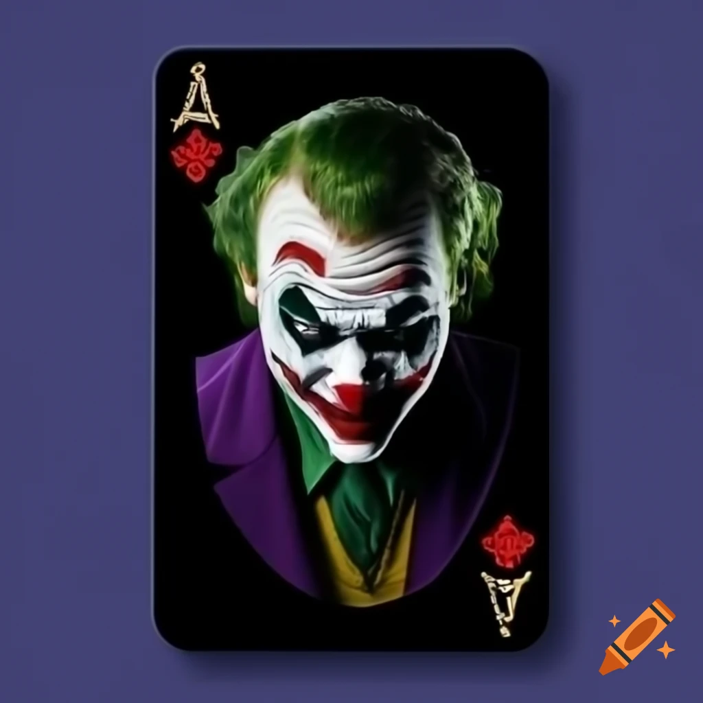 Darkly comedic Joker card emblem for casinos and entertainment on Craiyon