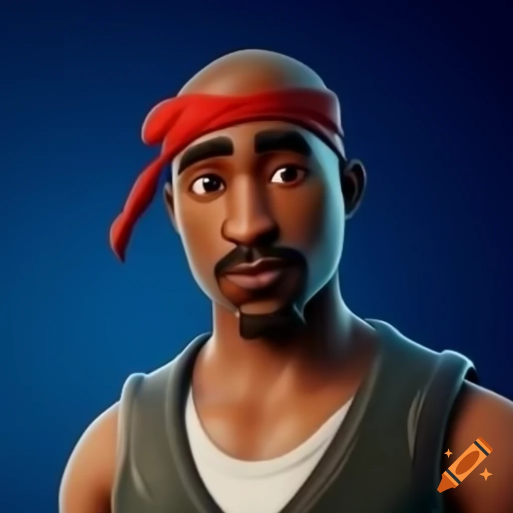 Tupac styled as a fortnite character on Craiyon