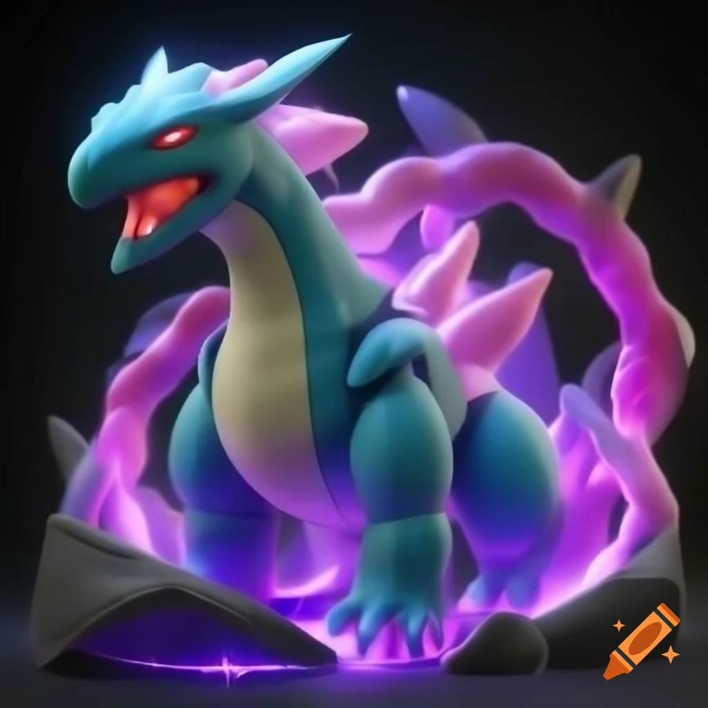 3D rendering of a legendary Pokémon with vibrant energy and mythical ...